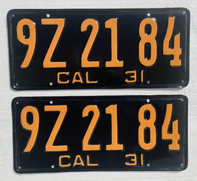 1931 California License Plates Pair. DMV Clear, Restored. | eBay
