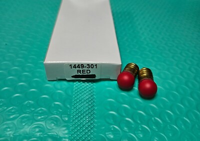 LIONEL 1449-301 BULB RED PAINT SMALL GLOBE SCREW BASE 14 VOLT 2 BULBS ...