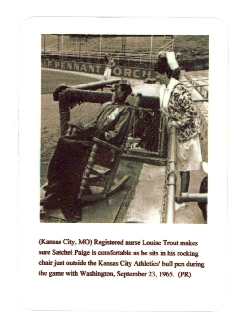 Satchel Paige in Rocking Chair Press Release METAL Sign - Kansas City ...