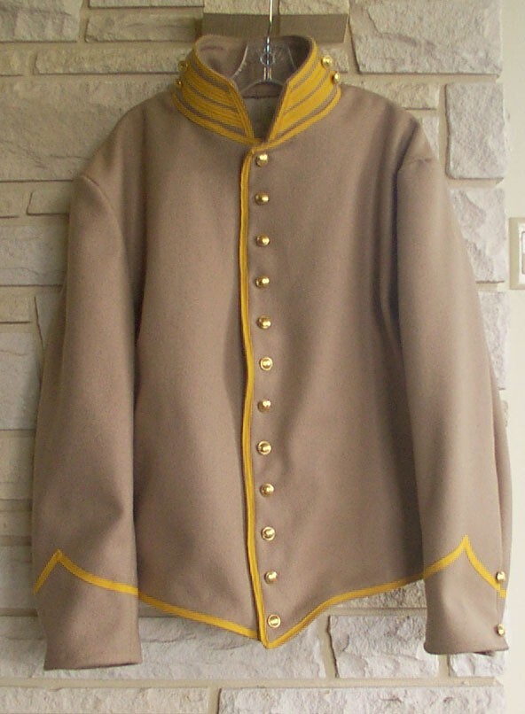 Confederate Cavalry Shell Jacket, Butternut w/ Yellow, Civil War, New ...