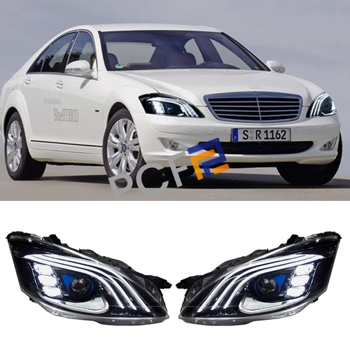 A Pair For 06-12 Benz S-class W221 LED DRL Headlights Double Beam Lens ...