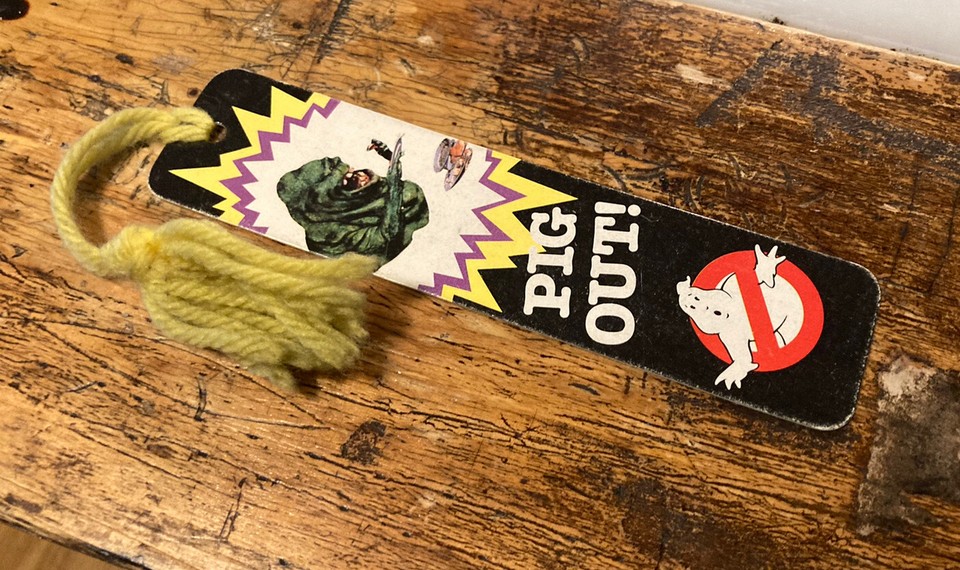 Vtg 1984 Ghostbusters Movie Slimer "Pig Out" Junk Food BOOKMARK Antioch ...