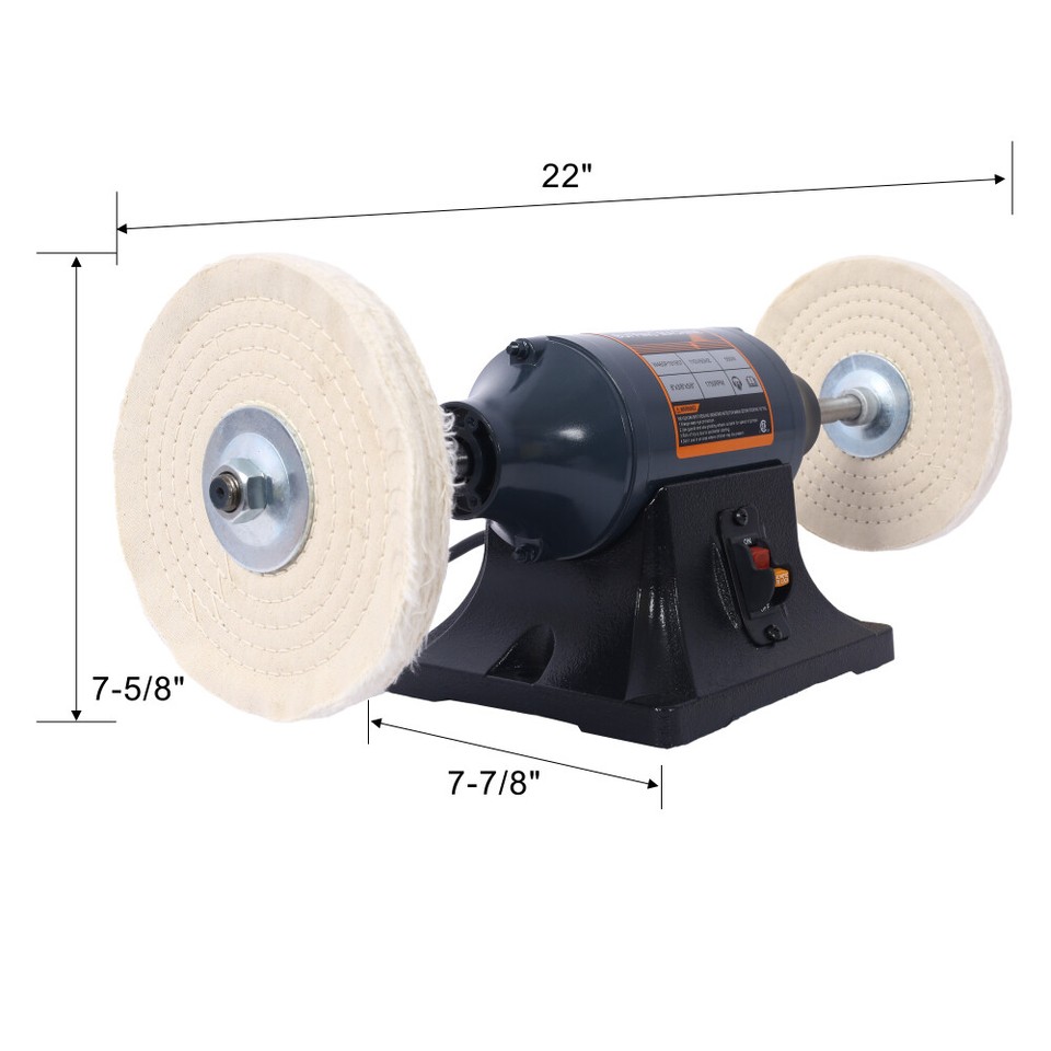 Extra long 8" Electric Polisher Benchtop Buffer Grinder Benchtop ...