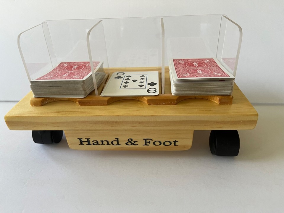 Hand and Foot card set: card trolley on wheels, book/canasta holders ...