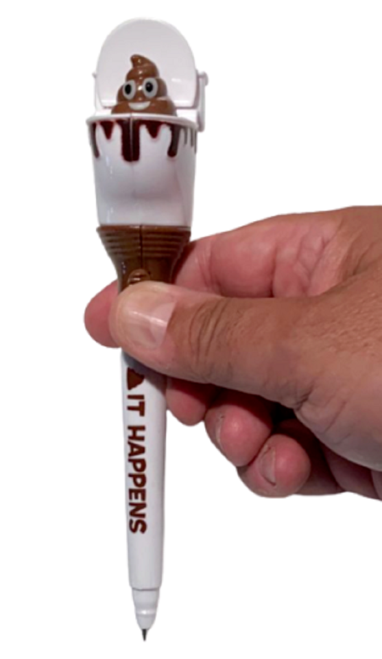 POOP IT HAPPENS PEN Toilet Seat Pop Up Crap Emoji Office Joke Gift ...
