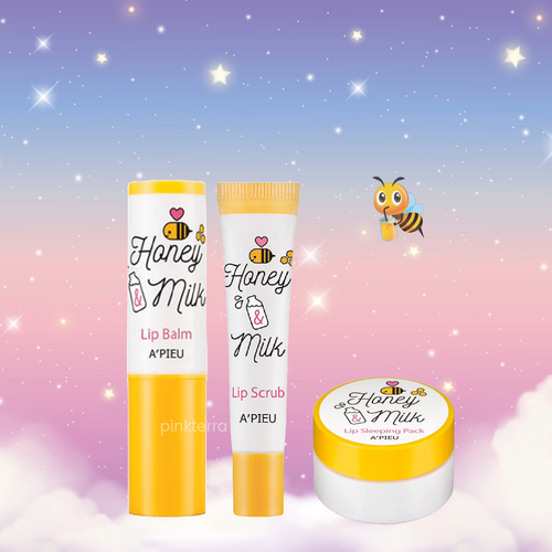 Set A'pieu Honey & Milk Lip Balm , Lip Scrub , Lip Sleeping Pack | eBay
