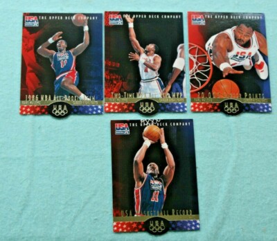 KARL MALONE LOT OF 4 1996 UPPER DECK USA OLYMPIC GOLD EDITION #1/2/3/4 ...