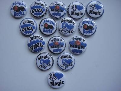 Orlando Magic flat back buttons or pin badge cabochons embellishments ...
