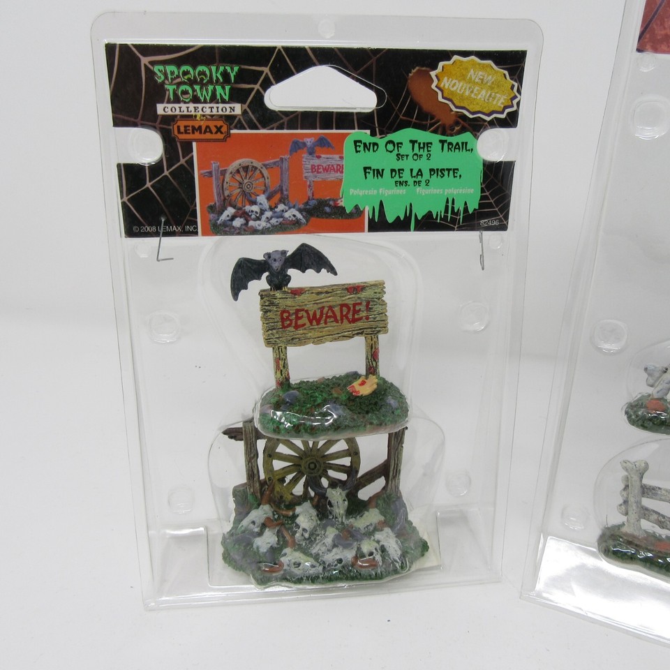 Lemax SPOOKY TOWN Bone Fence End of the Trail Halloween Village Decor ...