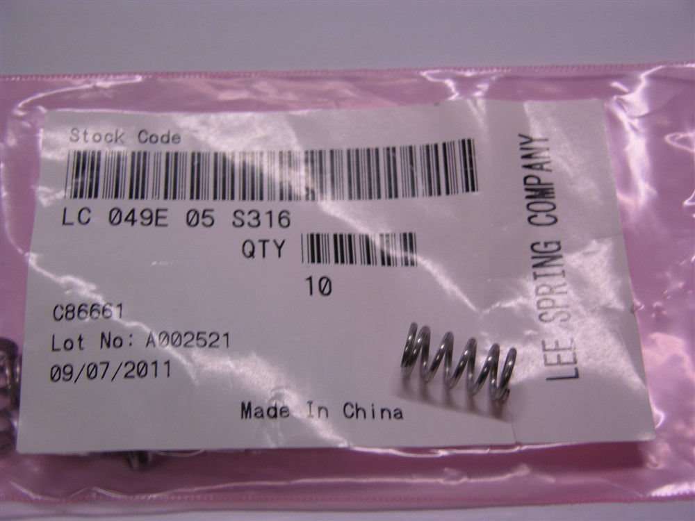 10 Lee Spring Co. LC 049E 05 S316 Stainless Steel Compression Springs ...