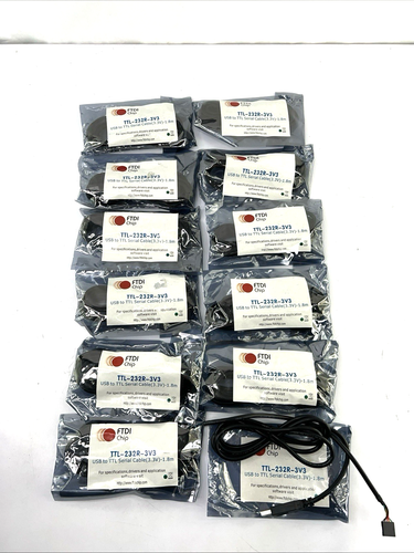 LOT 12x TTL-232R-3V3 USB To TTL Cable Converter, FTDI chip 6 wires ...