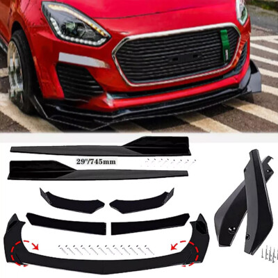 For Suzuki Swift RS Black Front Bumper Spoiler Body Kit+Side Skirt+Rear ...