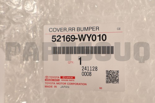 52169WY010 Genuine Toyota COVER, RR BUMPER 52169-WY010 | eBay
