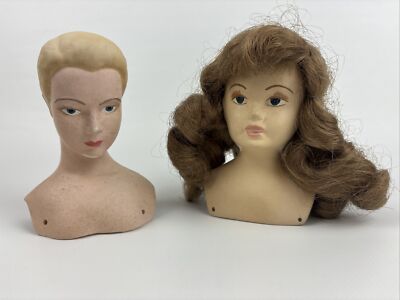 Vintage Ceramic/Plaster? Ladies Doll Heads/Bust 1 unmarked 1 Nina Mcvey ...