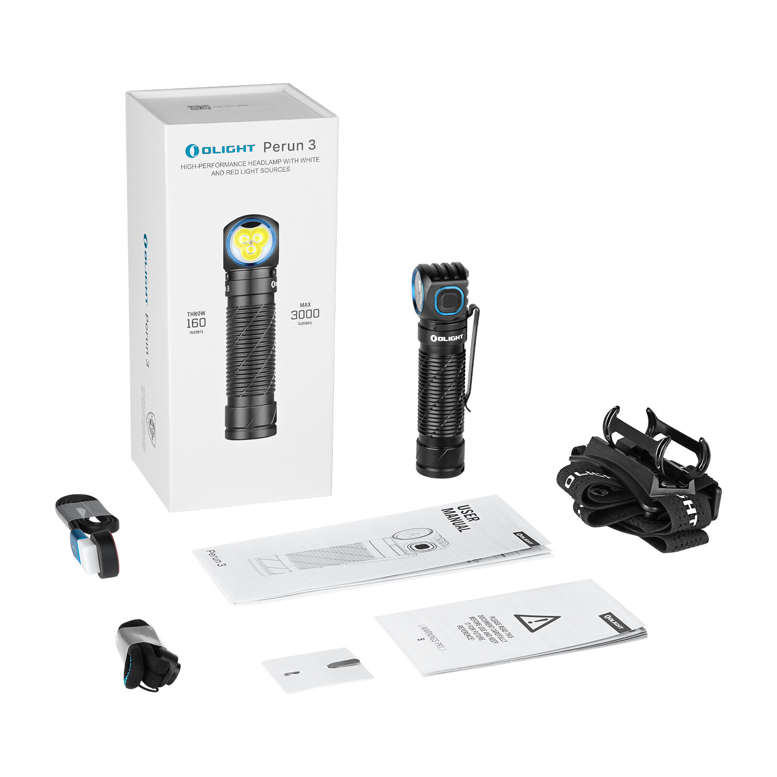 Olight Perun 3 Headlamp 3000 Lumens White Light and Red Light Large ...