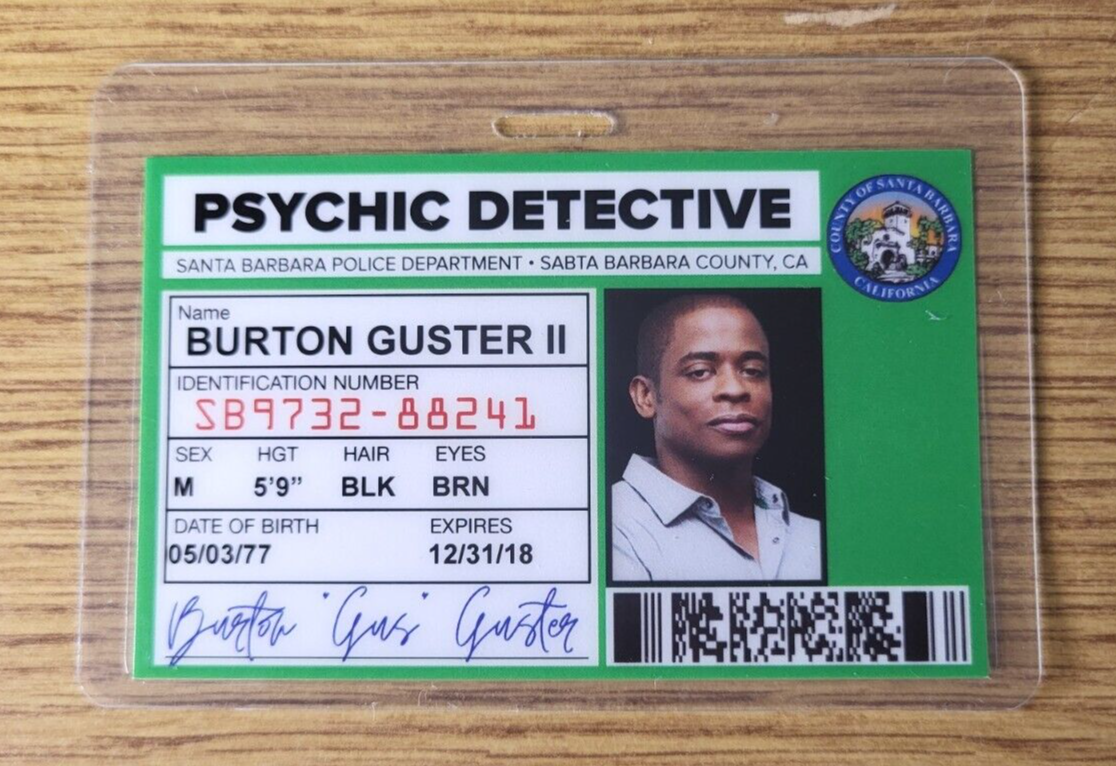 Psych TV Show ID Badge - Psychic Detective Burton Guster prop cosplay ...