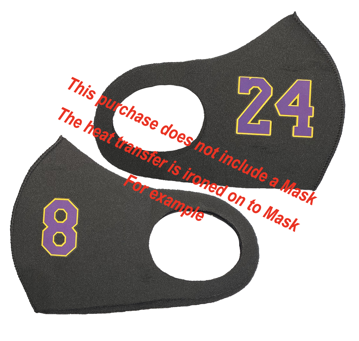 KOBE BRYANT LEGEND 8 24 IRON ON HEAT TRANSFER Mask Bandana etc ...