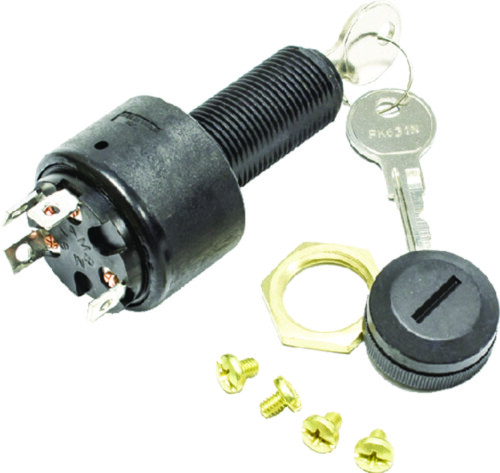 Marine Ignition Key Switch, 4 Position Conventional, Accessory-Off-Run ...