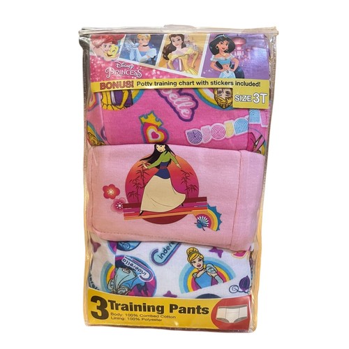 Disney Princess Training Pants Set Of 3 100% Cotton Toddler Girls 3T ...