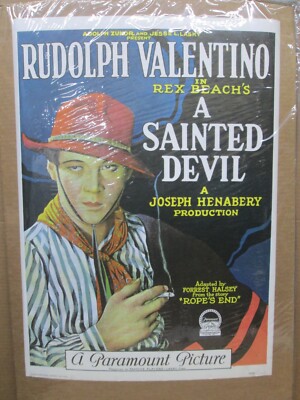 A sainted Devil Rudolph Valentino 1924 vintage Reprint 1970's poster ...