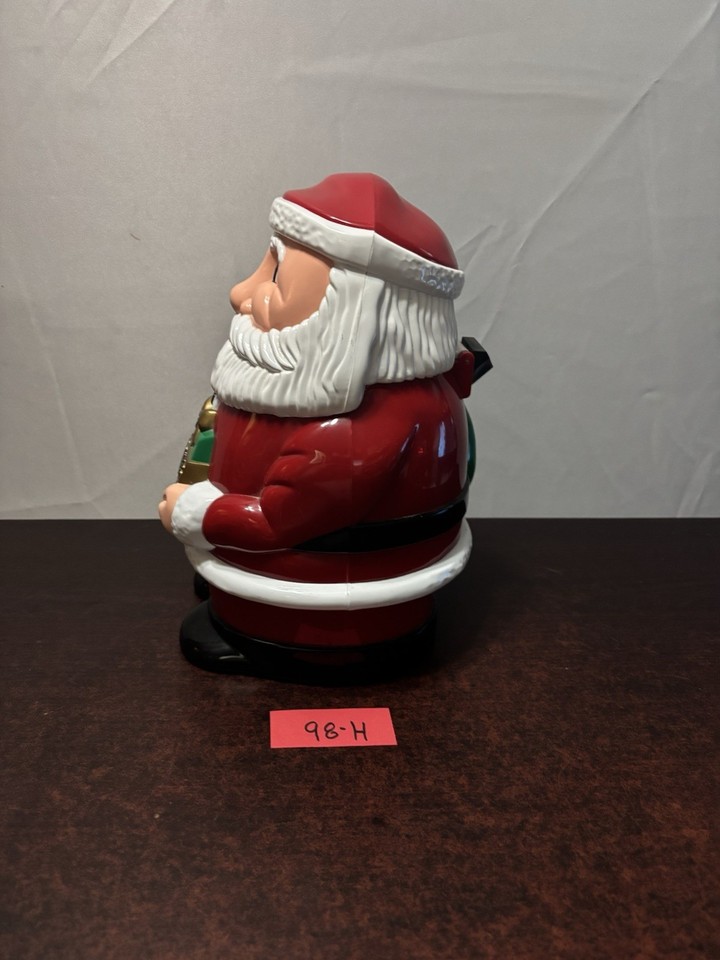 1998 fundamental talking Santa Claus cookie jar, ho ho ho merry ...