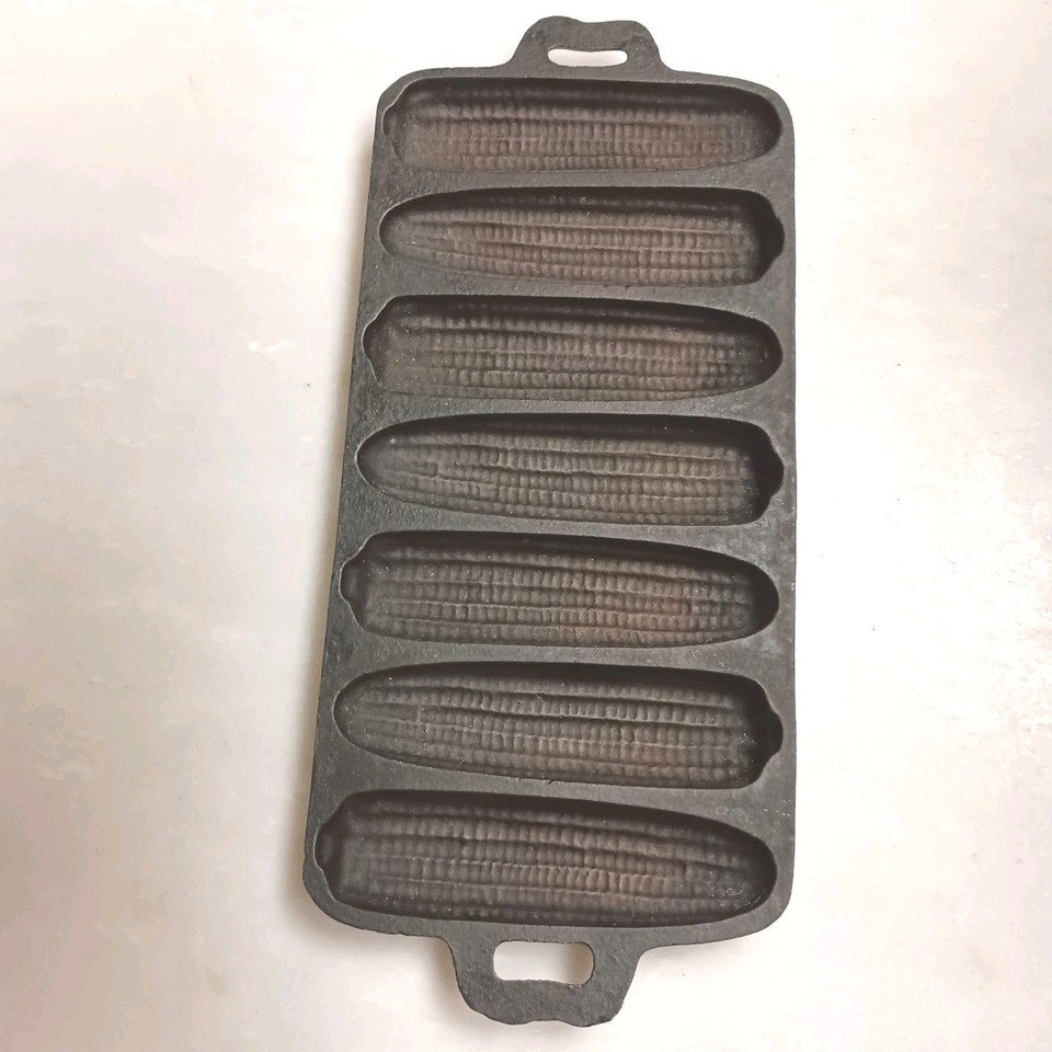 Vintage Cast Iron 7 Slot Cornbread Corn Stick 13" X 5.5" W/ Side ...