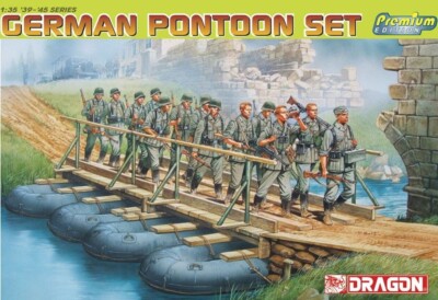 Dragon 1/35 German Pontoon Set: 13 Soldiers, 2 Bridge Systems, 4 Rafts ...