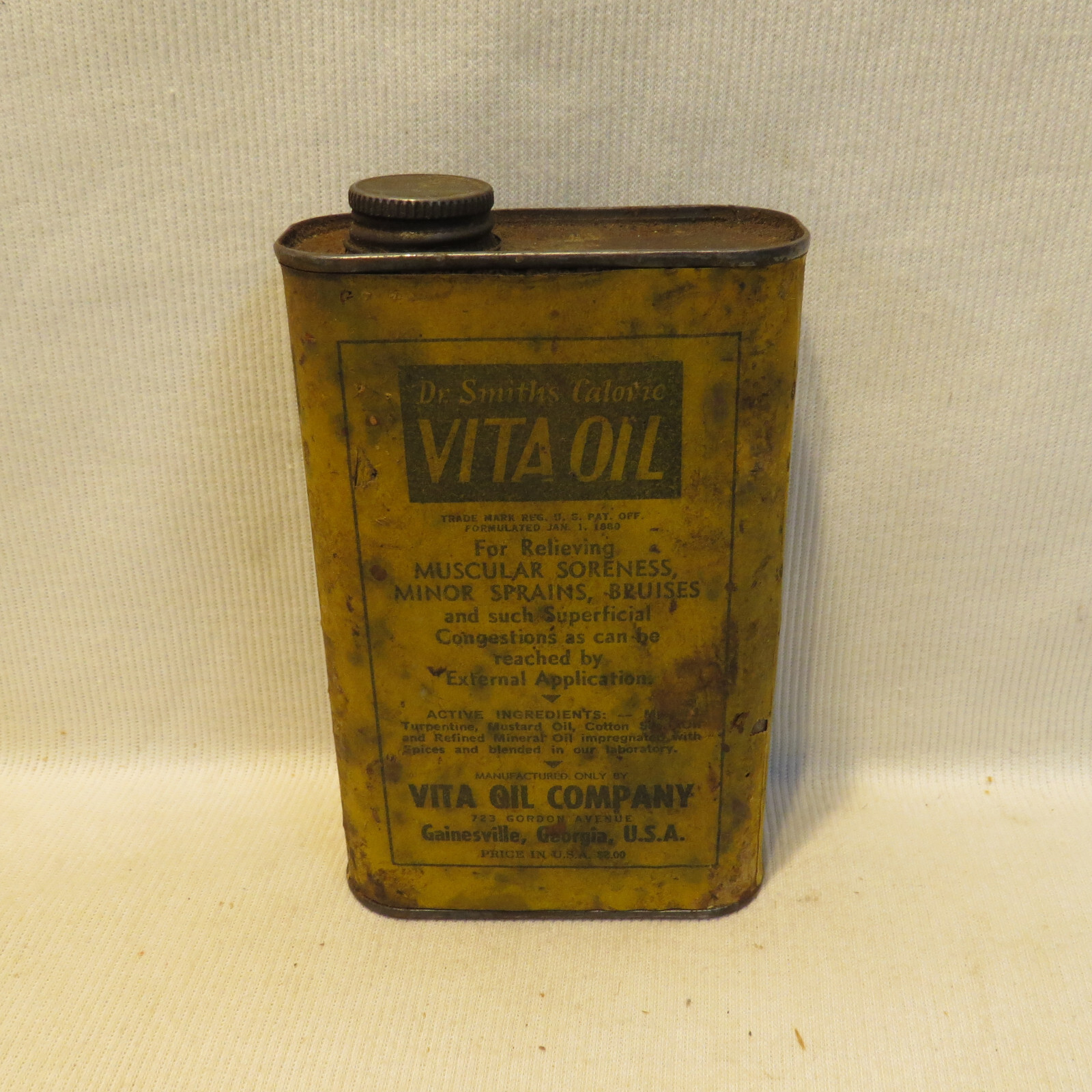 RARE Antique Tin Dr. Smith's Caloric VITA OIL Remedy Cure Medicine ...