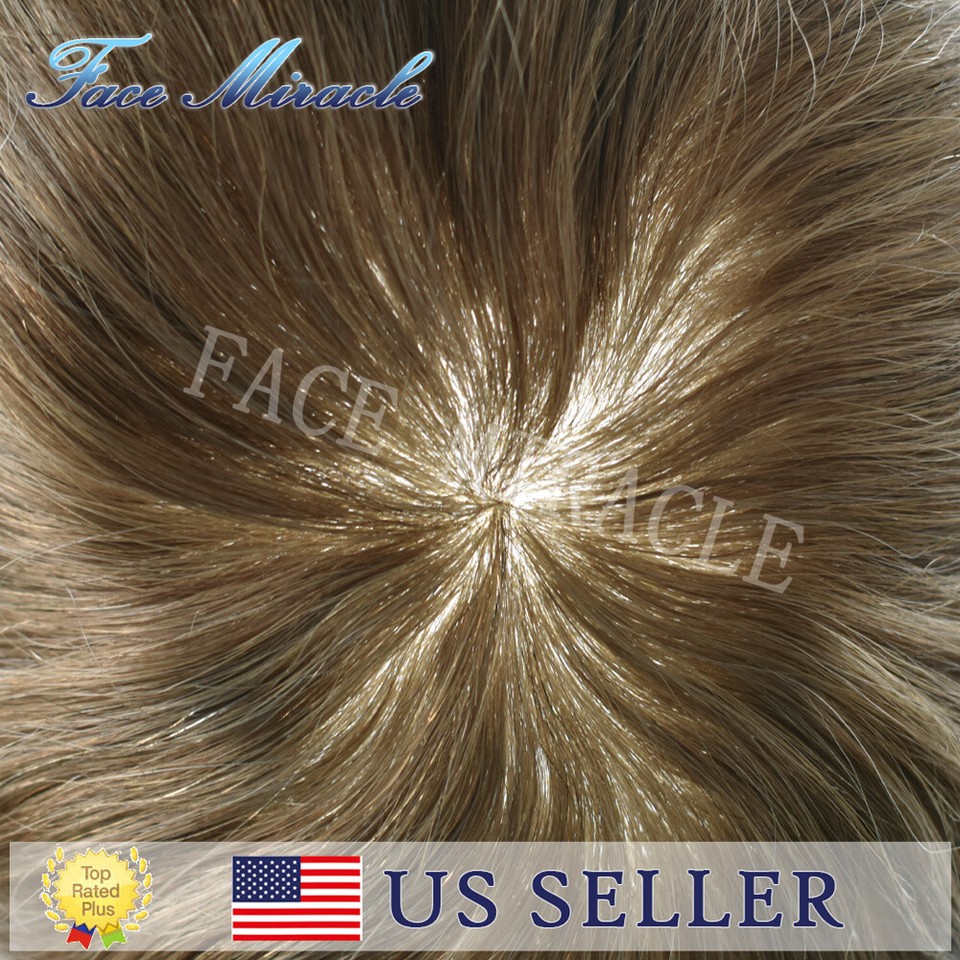 Full Poly Toupee for Men Human Hair System 0.1MM Skin PU Toupee Hair ...