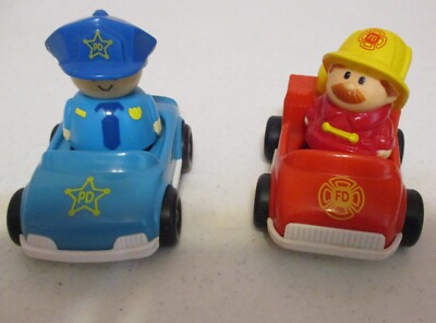 Shelcore-Police Car-Fire Truck-4"Long-1992-2 Figures-Vintage-As Shown ...