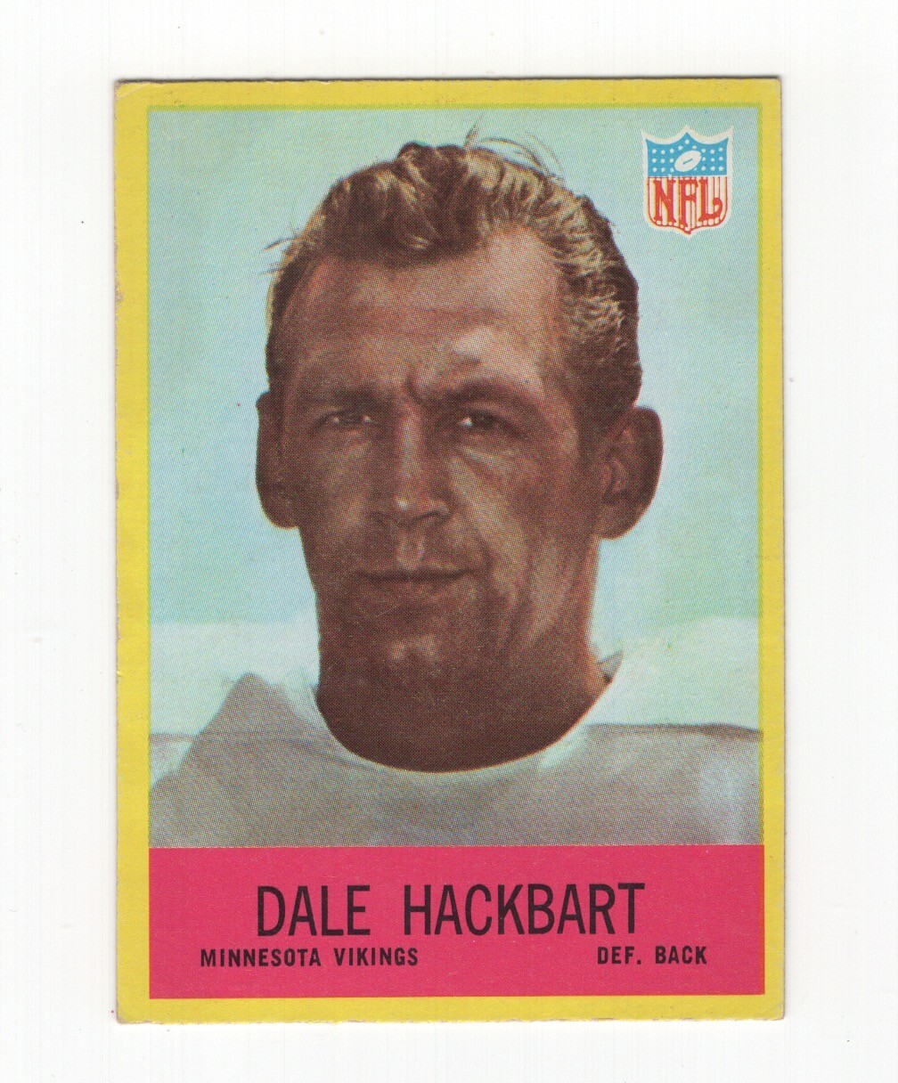 1967 PHILADELPHIA GUM FOOTBALL ROOKIE DALE HACKBART MINNESOTA VIKINGS ...