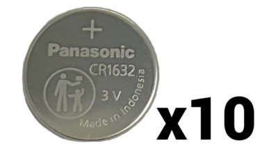 10 TEN PANASONIC CR1632 BULK CR 1632 3V LITHIUM COIN CELL BATTERY EXP ...