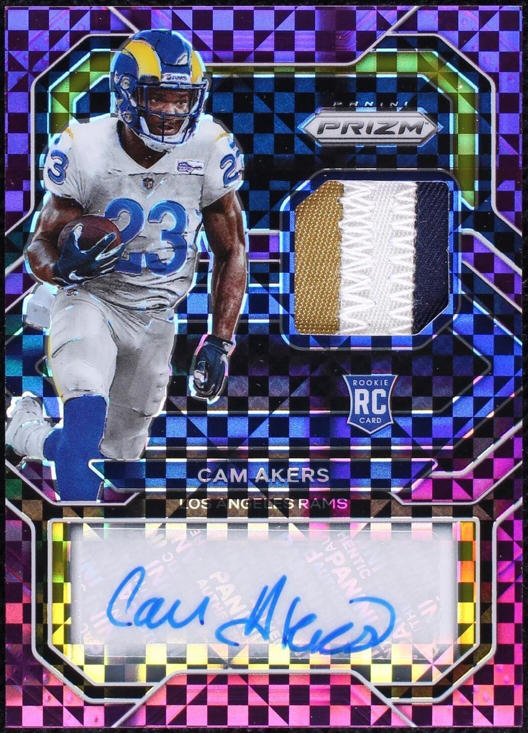 2020 Panini Prizm - Rookie Patch Autographs Cam Akers #6 Purple Power ...