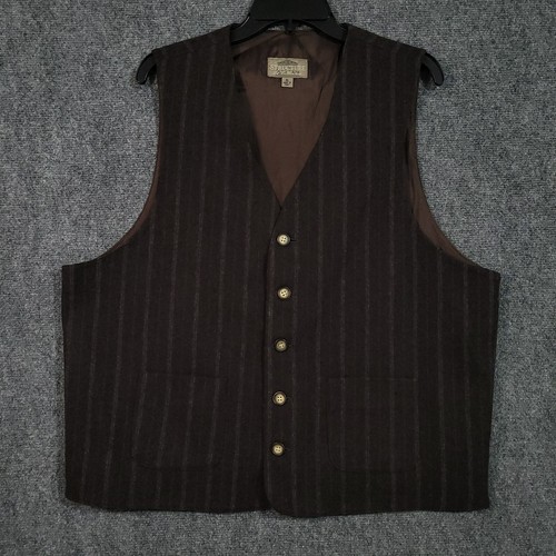 Structure Le Collezioni Vest Mens XL Wool Blend Waistcoat Brown Made ...
