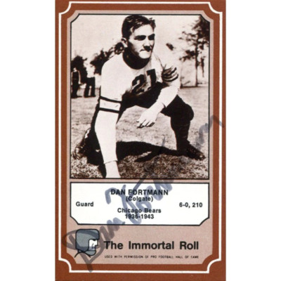 Dan Fortmann Autographed Immortal Roll Football Card | eBay