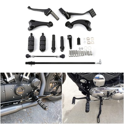 Black Forward Controls Kit Pegs Levers Linkages Fit For Harley Iron 883 ...