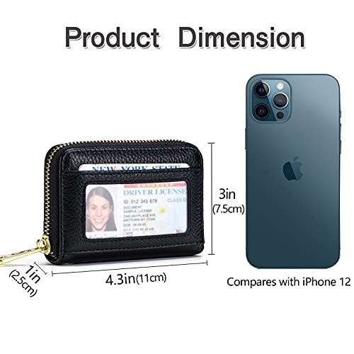 imeetu RFID Credit Card Holder Wallet with Keychain & ID Window Small Leather... | eBay