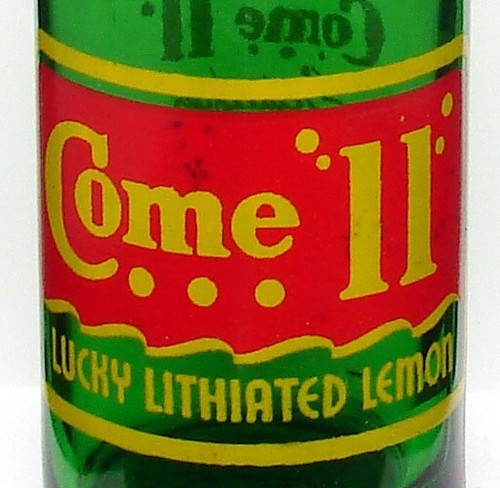 Come 11 Lucky Lithiated Lemon; 2-color ACL soda pop bottle | eBay