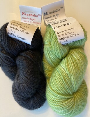 2 Miss Babs Yummy 2-ply toes 100% Superwash Merino Wool Yarn Minis ...