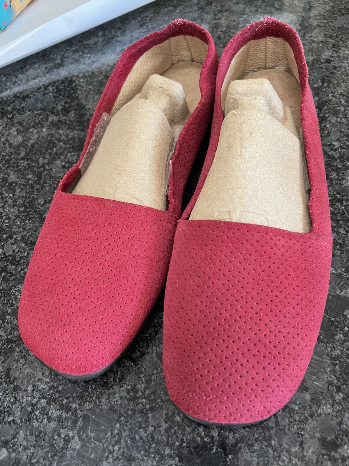 Aerosoles Red Suede Stitch N Turn Flats Size 11 Laser Cut Suede Super ...