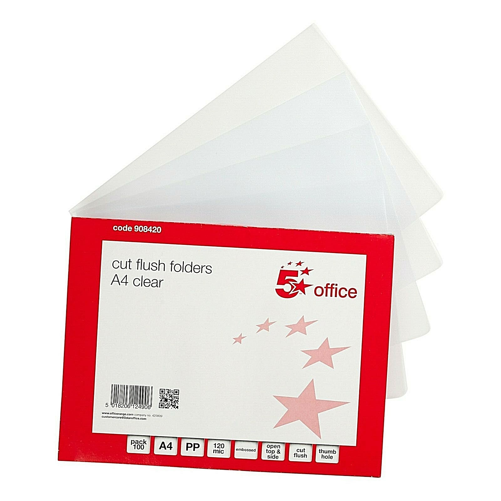 25 x A4 CUT FLUSH FOLDERS CLEAR & COLOUR *STRONG* 120/110 Mic PLASTIC ...
