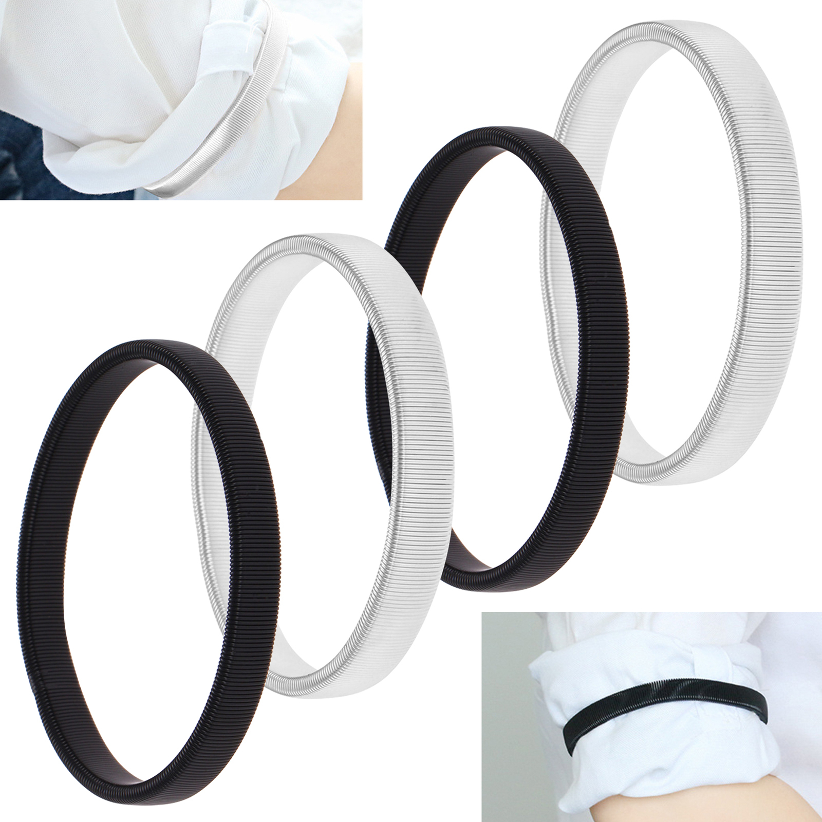 4pcs Business Anti Slip Fashion Garter Women Men Reusable Shirt Sleeve ...