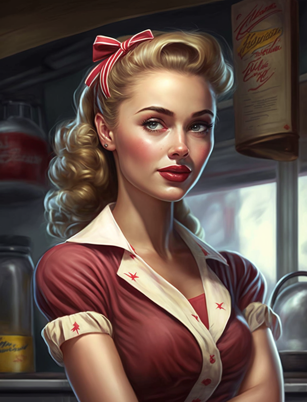 1950's pin up girl Metal Plaque Sign Pub, Bar Man Novelty Gift AI ART ...