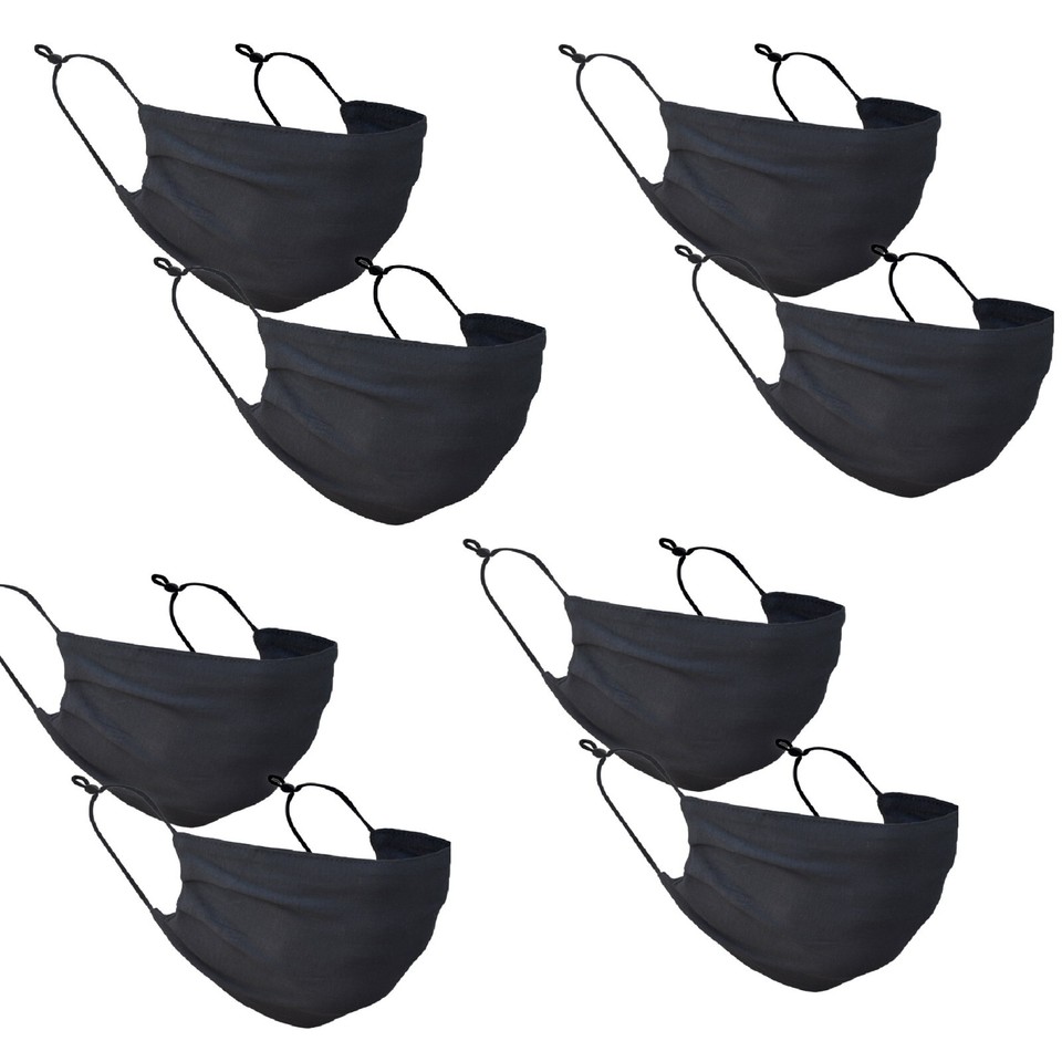 XL 8/12/20 PC Black Soft Face Mask Reusable Washable Breathable Free ...