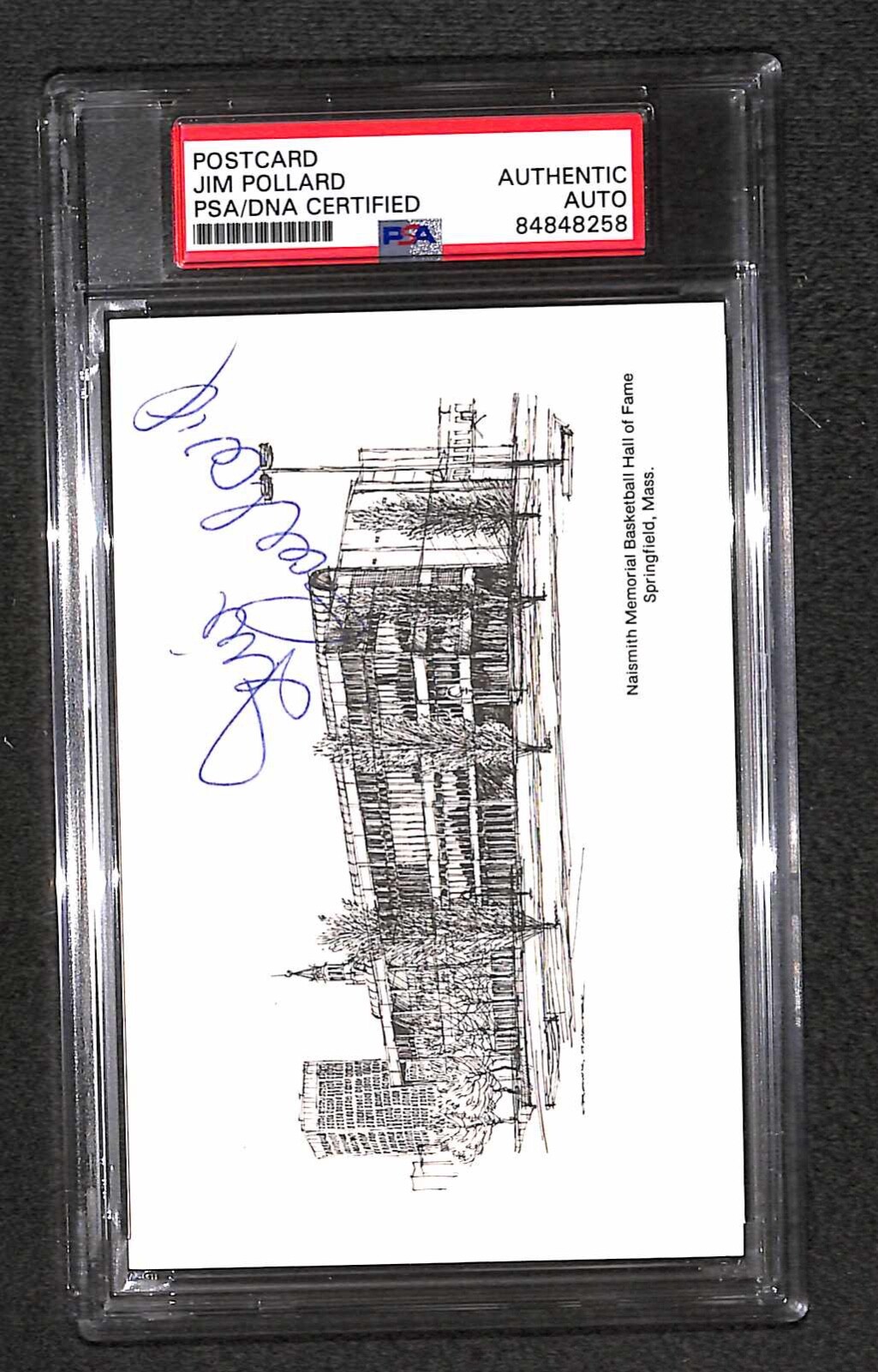 Jim Pollard Signed Autographed NBA Basketball Hall of Fame HOF Postcard ...