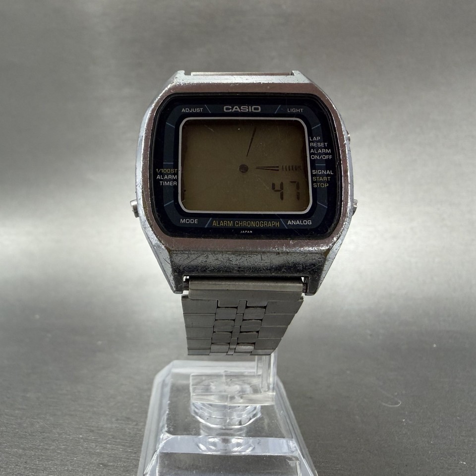 Casio A201 Thunder Bird Watch Men 35mm Digital Alarm Chrono Silver ...