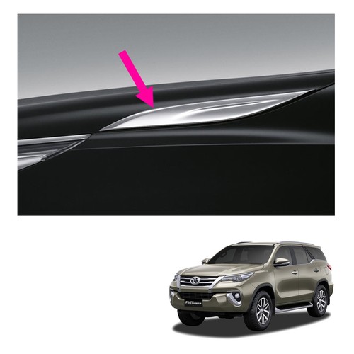 Set Side Hood Trim Garnish Chrome Fits Toyota Fortuner Suv 2015 2018 | eBay