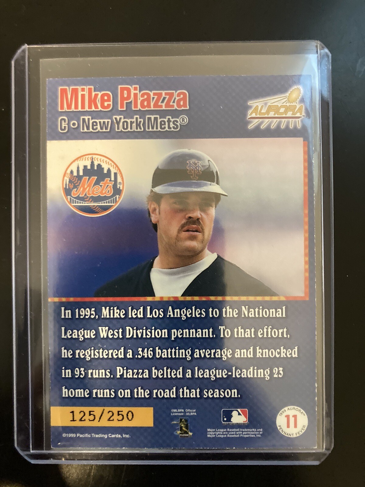 1999 Pacific Aurora - Pennant Fever Silver #11 Mike Piazza, Mike Piazza ...