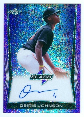OSIRIS JOHNSON "PURPLE AUTOGRAPH CARD /25" LEAF FLASH BASEBALL 2018 ...
