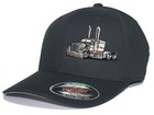 TRUCKER HAT FLEXFIT FITTED CAP BIG RIG TRUCK PETERBILT KENWORTH ...